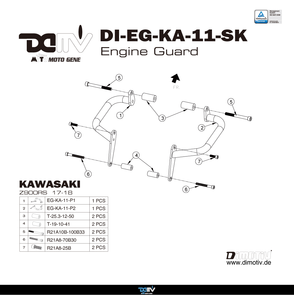 【柏霖】DIMOTIV KAWASAKI Z900RS 17-22 引擎保桿 噴砂黑 DMV 柏霖動機 - 官方購物網｜二輪人身部品・改裝精品